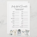 Arctic Animals Baby Shower Word Scramble Game | Zazzle