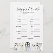 Arctic Animals Baby Shower Word Scramble Game | Zazzle