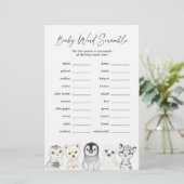 Arctic Animals Baby Shower Word Scramble Game | Zazzle
