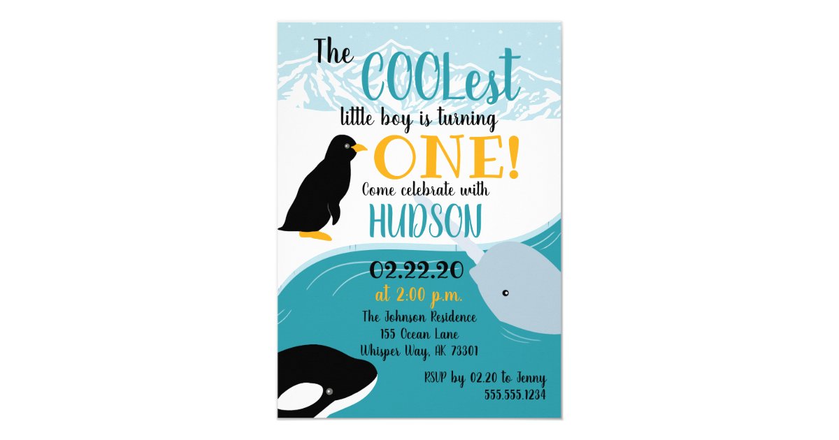 Arctic Animals Birthday Invitation | Zazzle.com