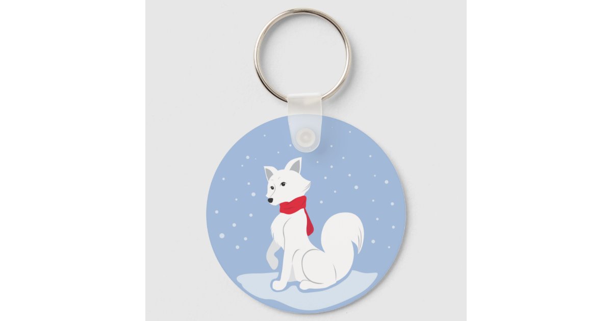 Arctic Fox Keychain | Zazzle