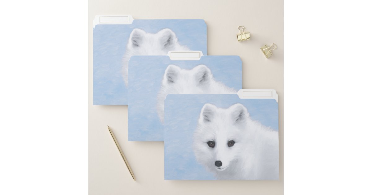 Arctic Fox Painting - Original Wildlife Art File Folder | Zazzle