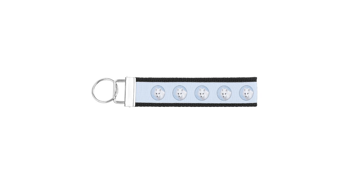 Arctic Fox Painting - Original Wildlife Art Wrist Keychain | Zazzle