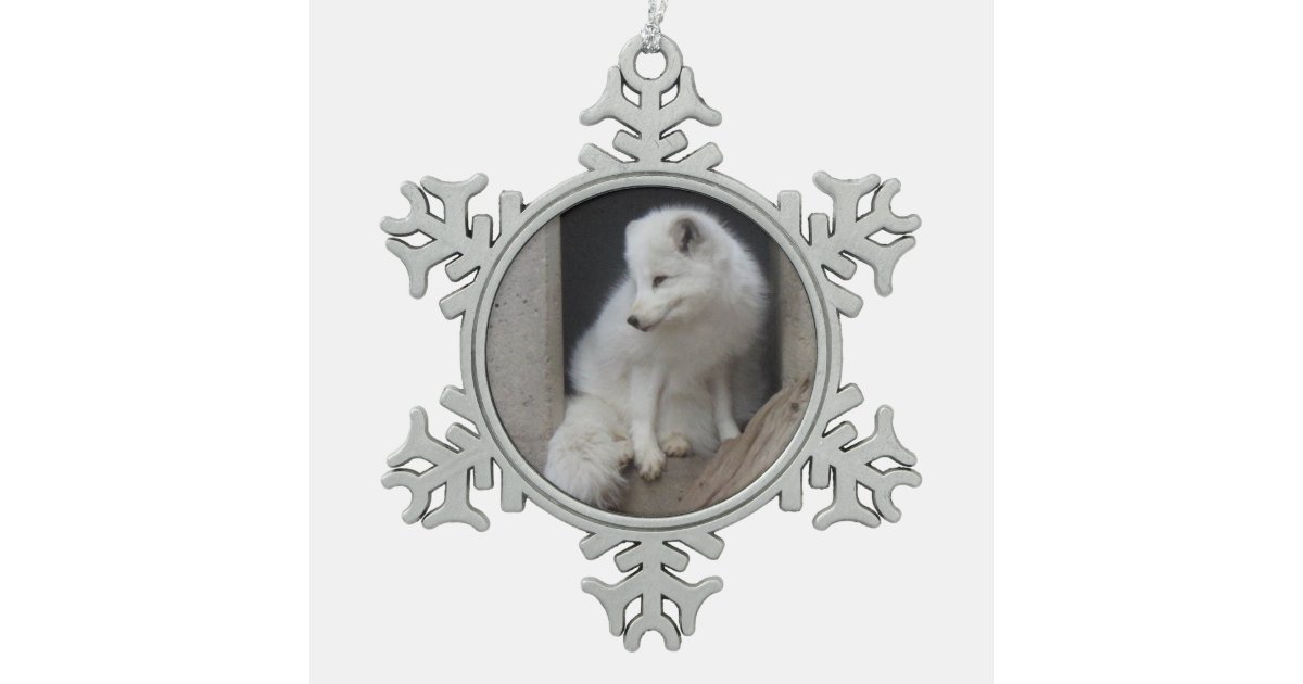 Arctic Fox Snowflake Ornament | Zazzle