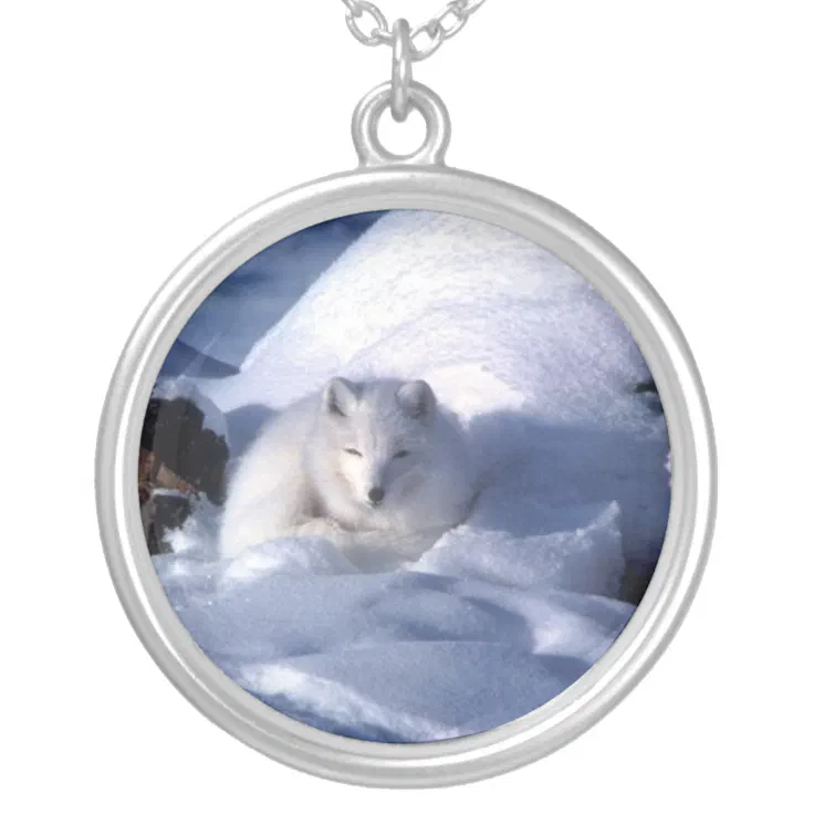 Arctic Fox Sterling Silver Necklace | Zazzle