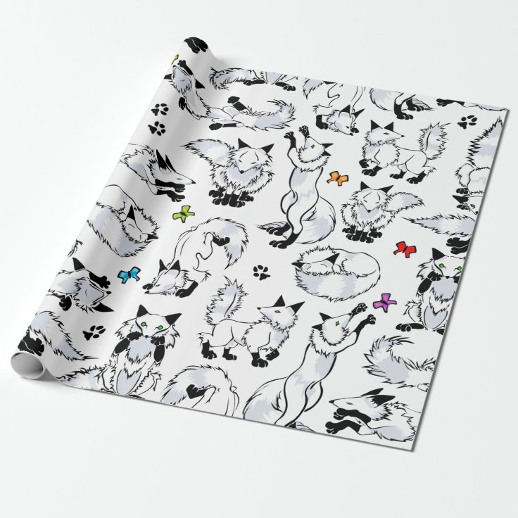 Arctic Fox Wrapping Paper - Choose Your Background | Zazzle