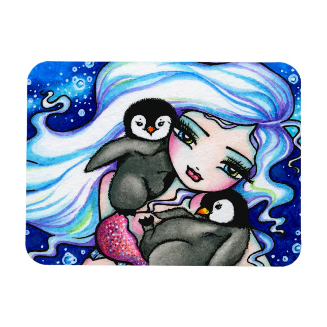 Arctic Mermaid Baby Penguins by Hannah Lynn Magnet | Zazzle