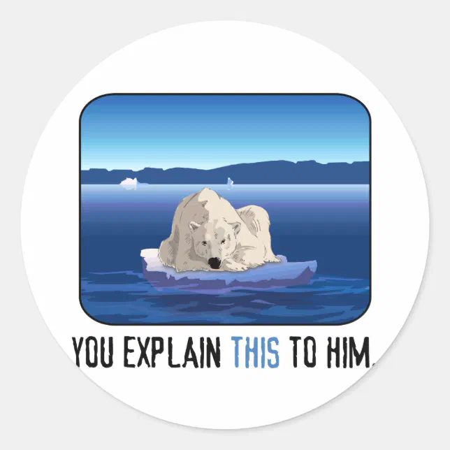 Arctic Polar Bear Classic Round Sticker | Zazzle