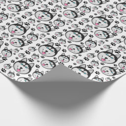 Arctic Puppy Siberian Husky Big Sled Dog Wrapping Paper | Zazzle