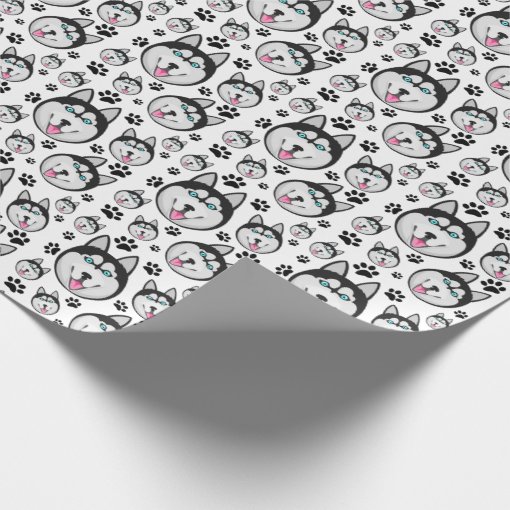 Arctic Puppy Siberian Husky Big Sled Dog Wrapping Paper | Zazzle