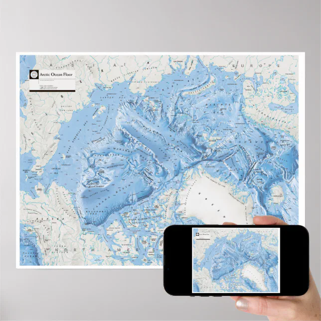 " Arctic: The ARCTIC Ocean FLOOR map ... Poster | Zazzle