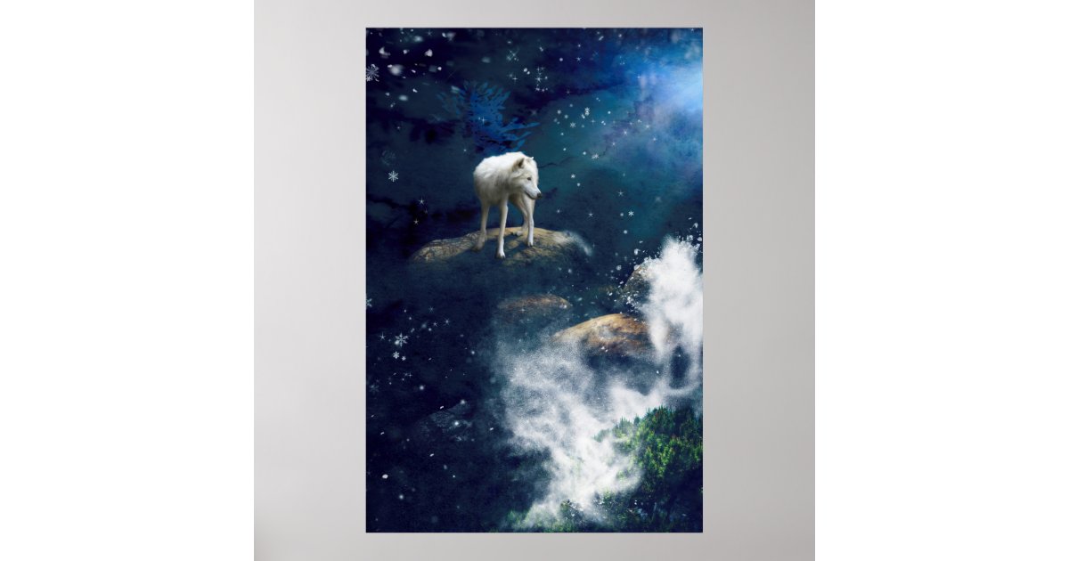 ARCTIC WOLF MOON STRIDER POSTER | Zazzle