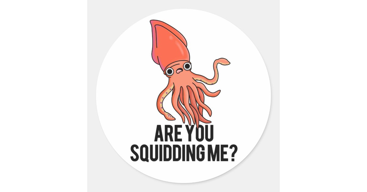 Are You Squidding Me Funny Squid Pun Classic Round Sticker | Zazzle