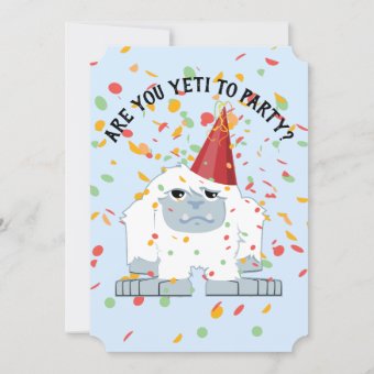 Are You Yeti To Party Cute Birthday Party Yeti Invitation | Zazzle