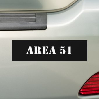 AREA 51 Bumper Sticker | Zazzle