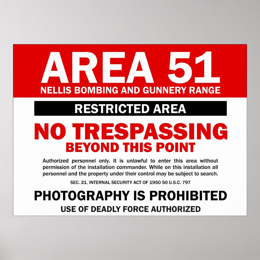 Area 51 - Restricted Area Poster | Zazzle