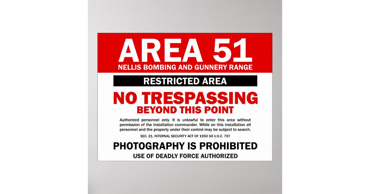 Area 51 - Restricted Area Poster | Zazzle