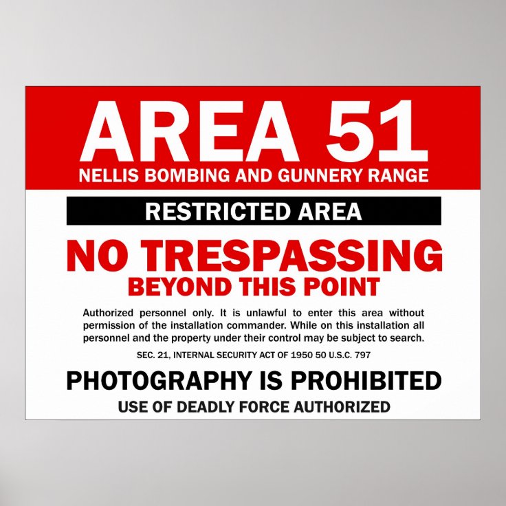 Area 51 - Restricted Area Poster | Zazzle