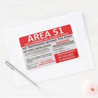 Area 51 Sign Rectangular Sticker | Zazzle