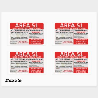 Area 51 Sign Rectangular Sticker | Zazzle