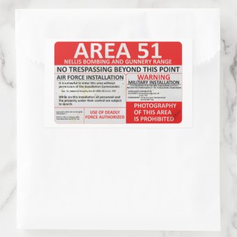 Area 51 Sign Rectangular Sticker | Zazzle
