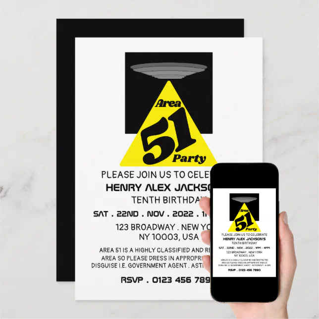 Area 51 UFO, Birthday Invitation | Zazzle