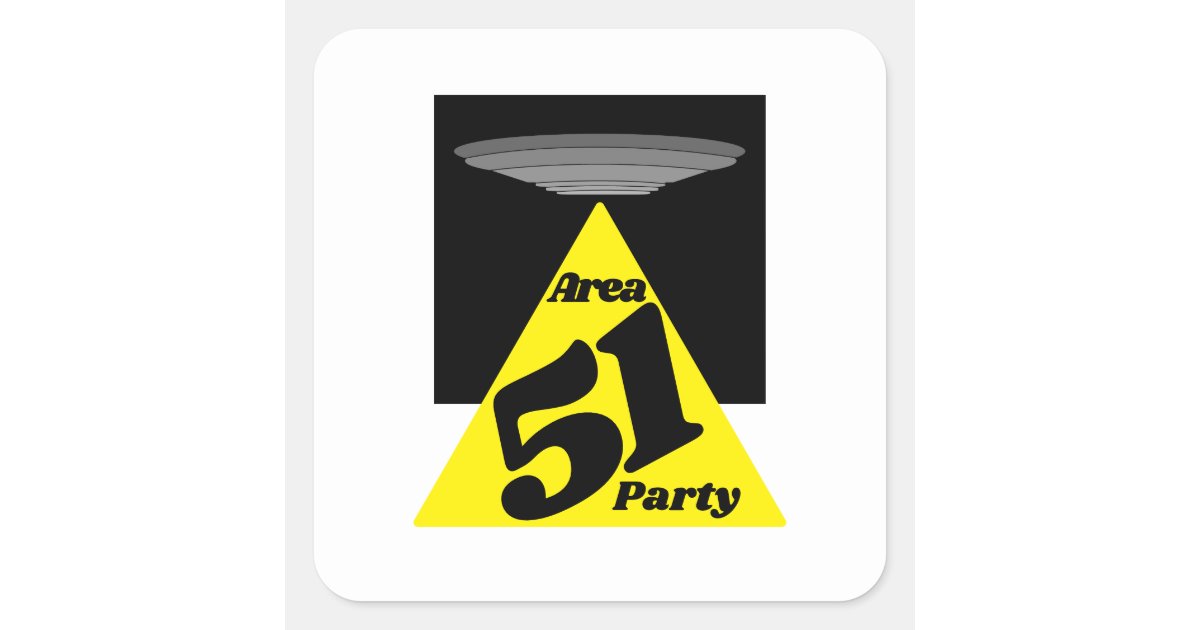 Area 51 UFO, Birthday Square Sticker | Zazzle