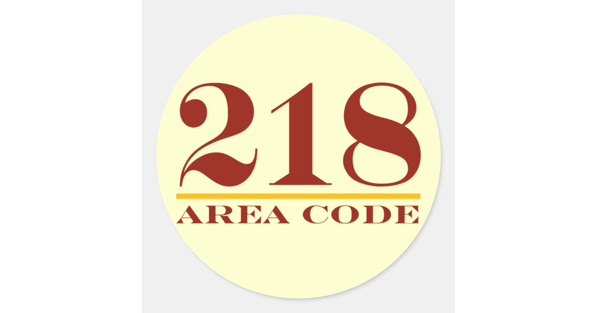 Area Code 218 Classic Round Sticker | Zazzle