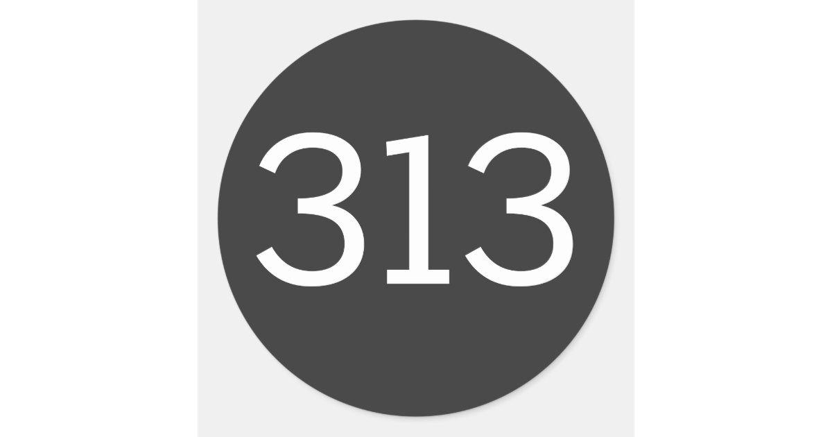 Area Code 313 (Detroit) Classic Round Sticker | Zazzle
