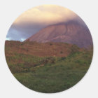 Arenal Volcano Costa Rica vintage cartoon poster Square Sticker ...