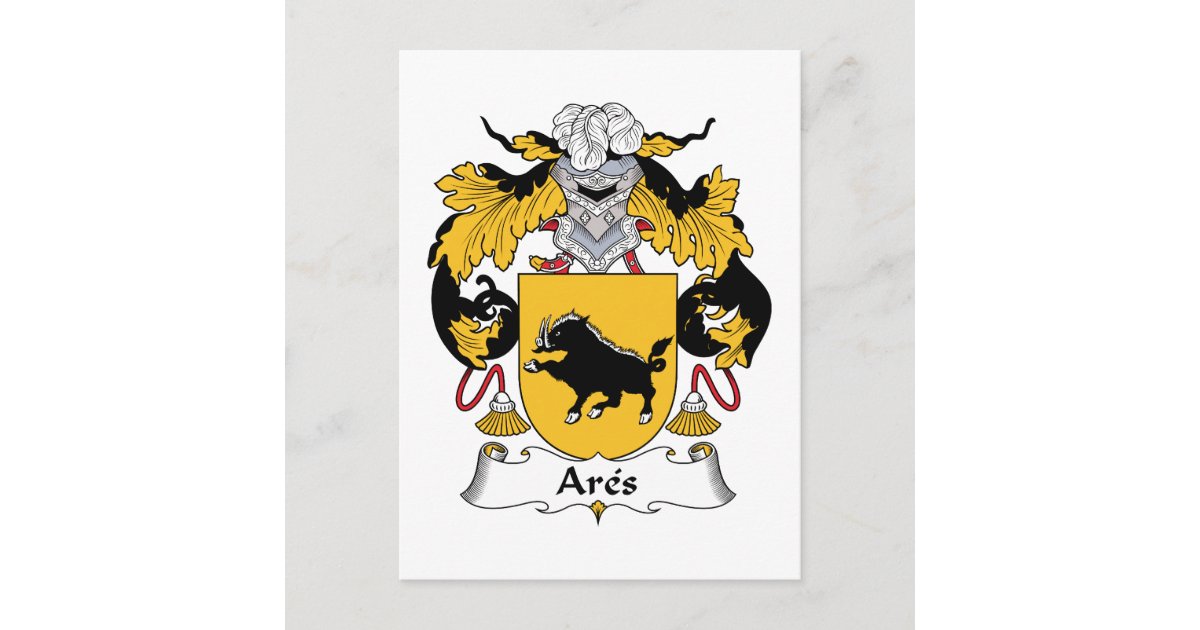 Ares Family Crest Postcard | Zazzle