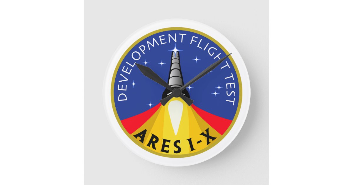 Ares I-X Mission Patch Round Clock | Zazzle
