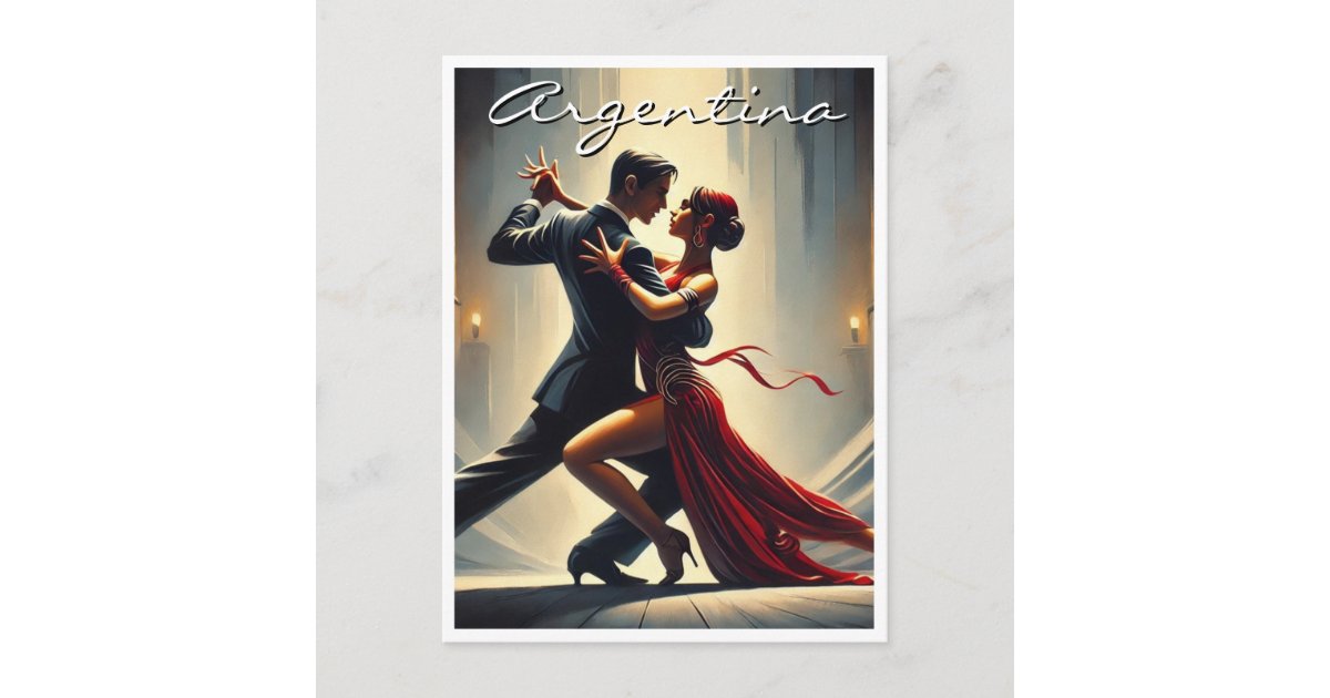 Argentina Tango Dancing Couple Postcard | Zazzle