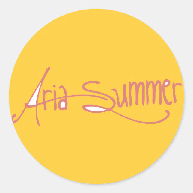 Aria Summer Logo Sticket Classic Round Sticker | Zazzle