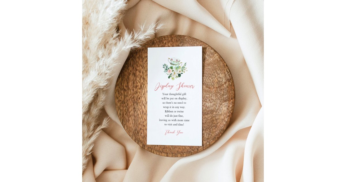 ARIA Tea Party Display Shower Insert Card | Zazzle