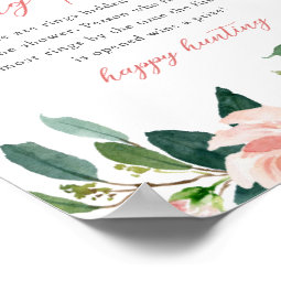 ARIA Tea Party Ring Hunt Bridal Shower Game Poster | Zazzle