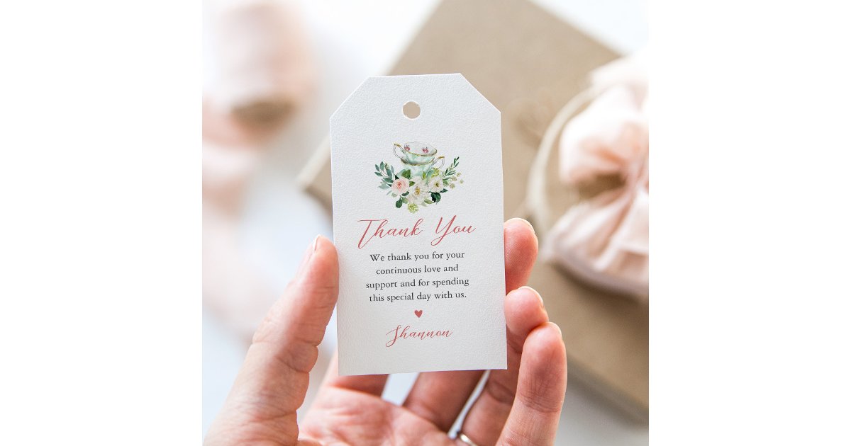 ARIA Tea Party Thank You Favor Tag | Zazzle
