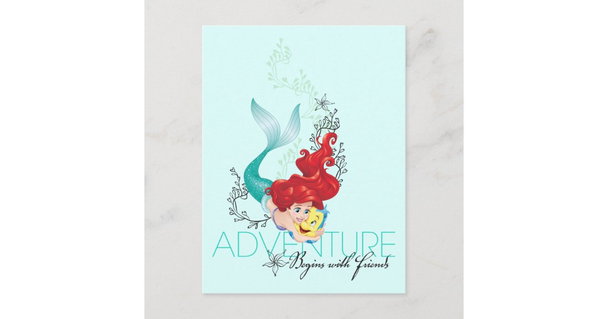 Ariel | Adventure Begins With Friends Postcard | Zazzle