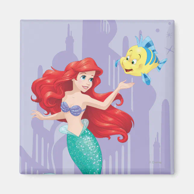 Ariel and Flounder Magnet | Zazzle