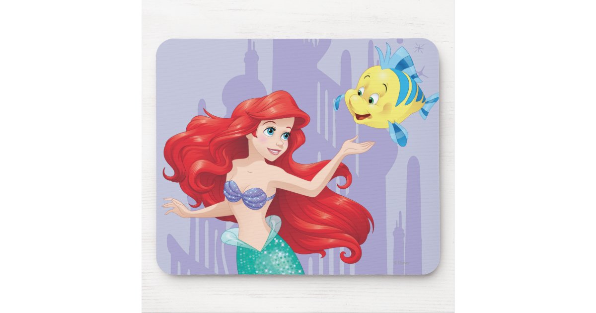 Ariel and Flounder Mouse Pad | Zazzle
