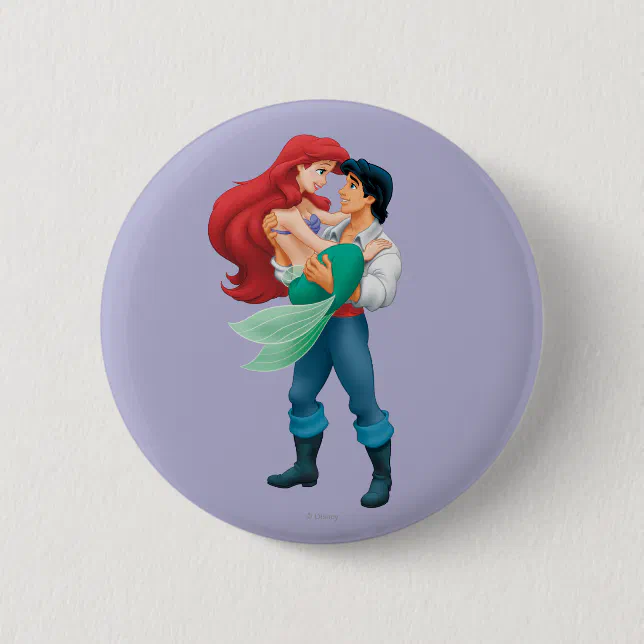 Ariel and Prince Eric Button | Zazzle