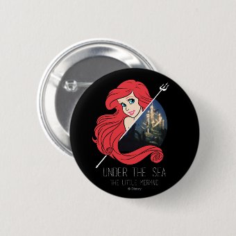 Ariel Atlantis Graphic - Under The Sea Button | Zazzle