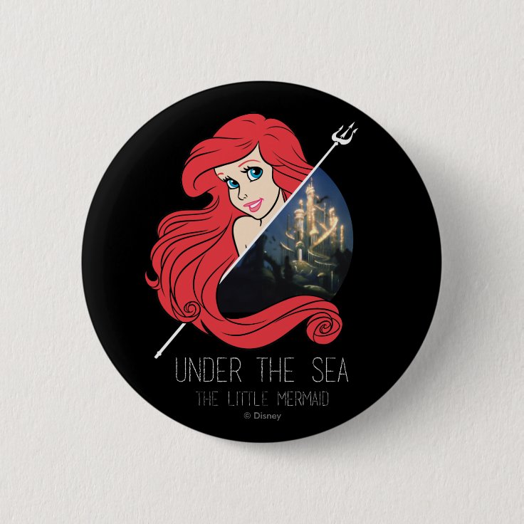 Ariel Atlantis Graphic - Under The Sea Button | Zazzle
