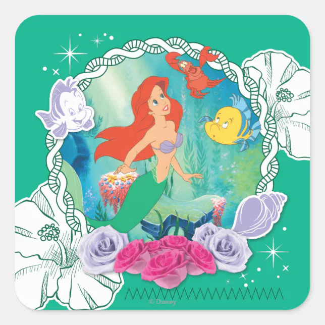 Ariel - Curious 2 Square Sticker | Zazzle