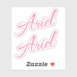 Ariel Decorative Name in Pink x2 Sticker | Zazzle