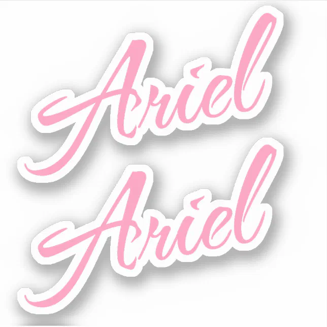 Ariel Decorative Name in Pink x2 Sticker | Zazzle