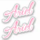 Ariel Decorative Name in Pink x2 Sticker | Zazzle