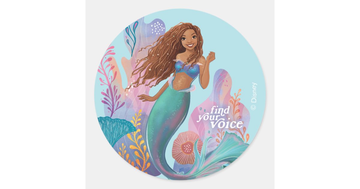 Ariel Find Your Voice Classic Round Sticker | Zazzle