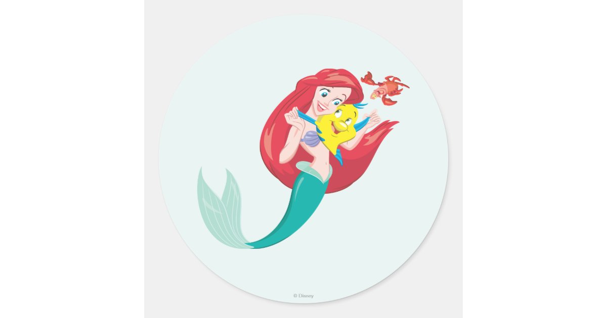Ariel & Friends Classic Round Sticker | Zazzle