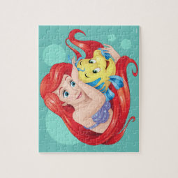 Ariel Hugging Flounder Jigsaw Puzzle | Zazzle